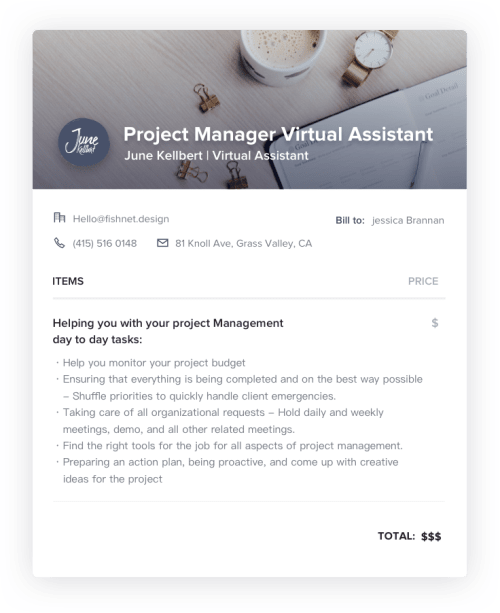 Virtual Assistant Invoice Templates | HoneyBook Virtual Assistant Invoice Templates | HoneyBook
